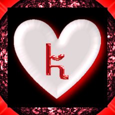 Lettre K Alphabet Coeur Noir