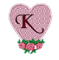 Lettre K Alphabet Coeur Et Roses